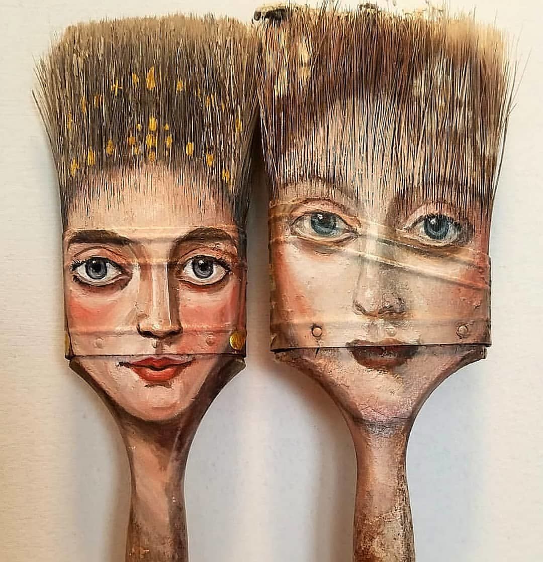 Удивительные портреты на неожиданных предметах художницы Alexandra Dillon