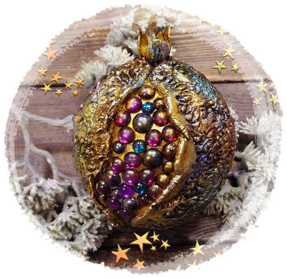 Новогодний шар "Золотой гранат"- авторский МК Натальи Полех! - Дата: 22 ...