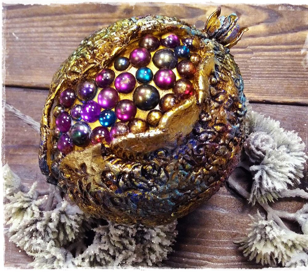 Новогодний шар "Золотой гранат"- авторский МК Натальи Полех! - Дата: 15 ...