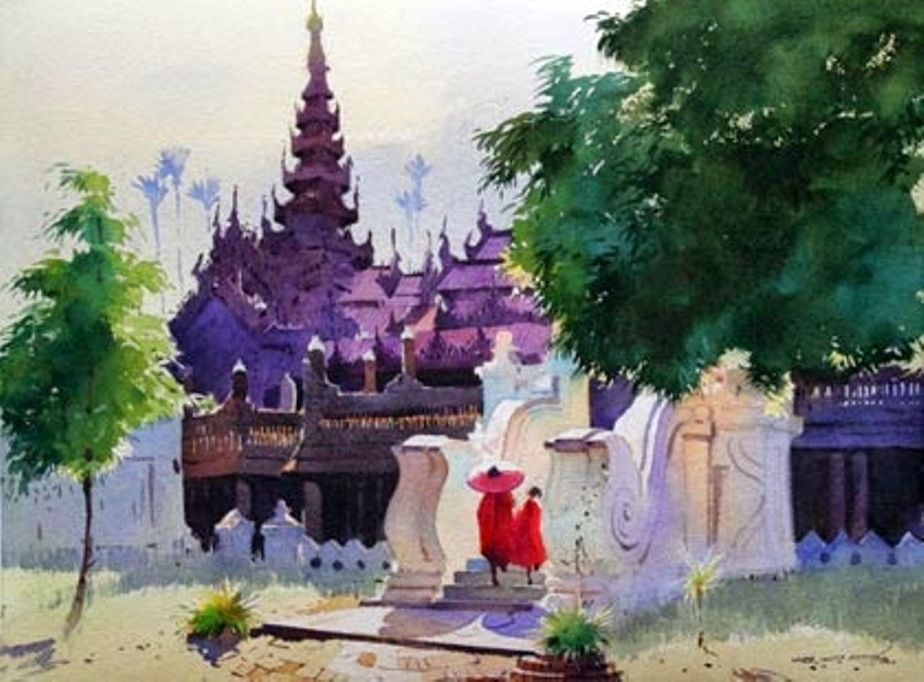 Акварели тишины художника Myoe Win Aung: Идеи и вдохновение в журнале ...