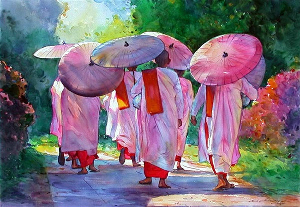 Акварели тишины художника Myoe Win Aung: Идеи и вдохновение в журнале ...