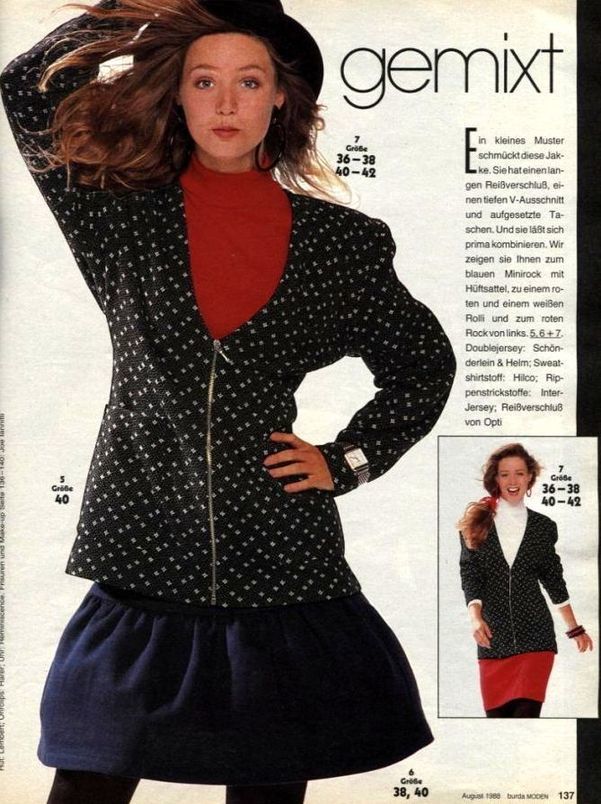 Burda Moden № 8/1988, Немецкое Издание. Фото моделей: Новости магазинов ...