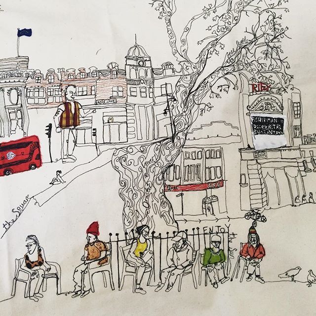 Художница Harriet Riddell и ее скетчинг на швейной машинке