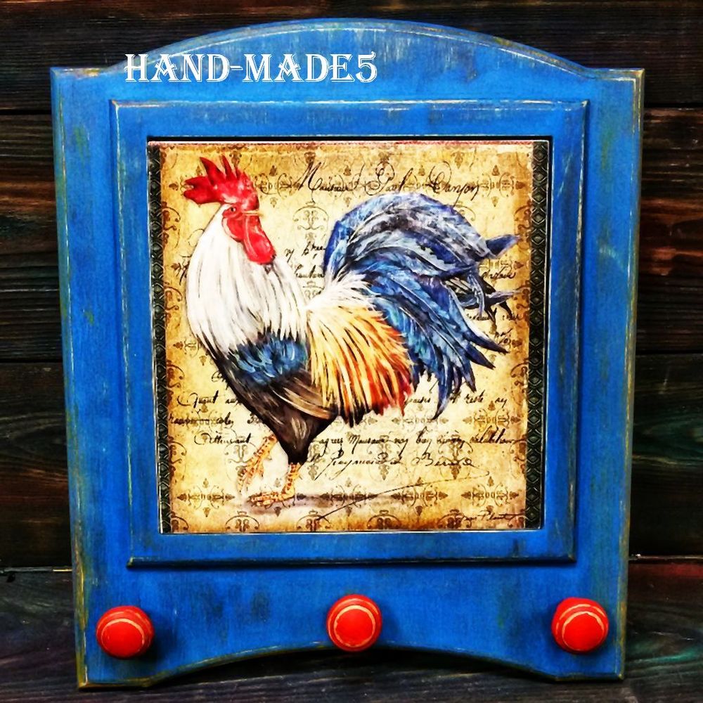 Интерьерная вешалка в стиле кантри, объемный декупаж на плитке - Дата ...