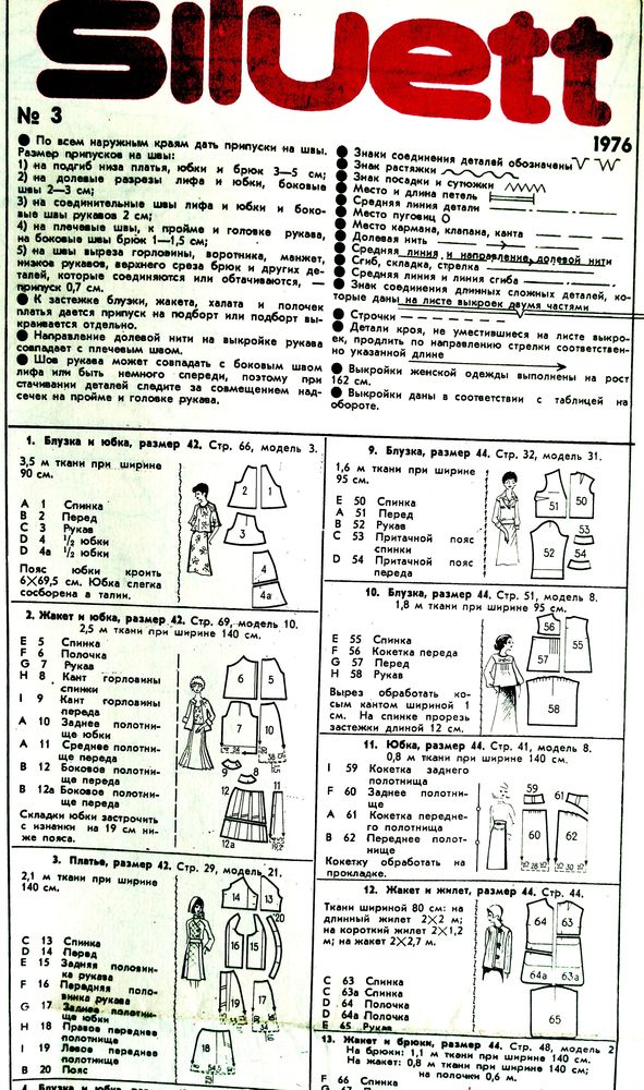Технические рисунки Siluett, № 3/1976 | Журнал Ярмарки Мастеров