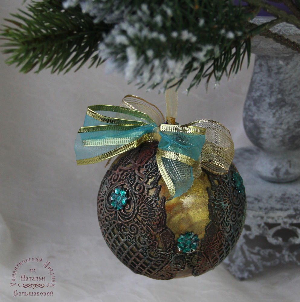 Новогодний шар Золотой | Журнал Ярмарки Мастеров